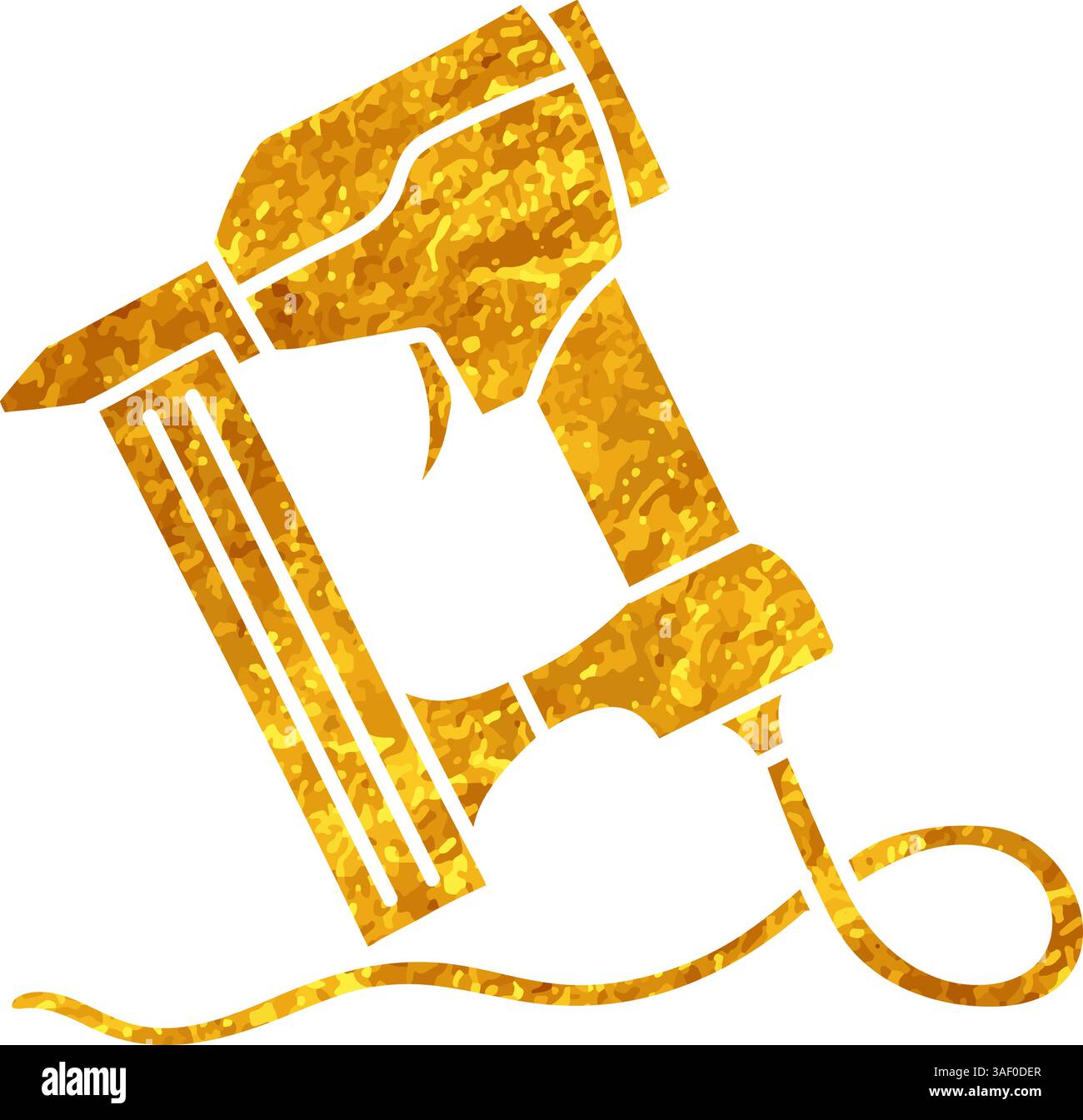 Air nailer nail gun tool drawing in gold color style Stock Vector Image ...