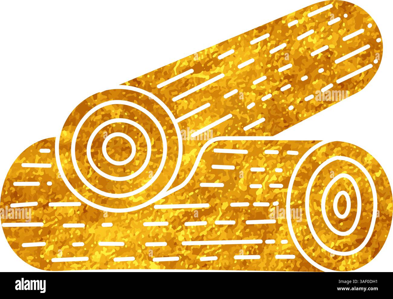 Cabin wood log corner stack drawing in gold color style Stock Vector ...