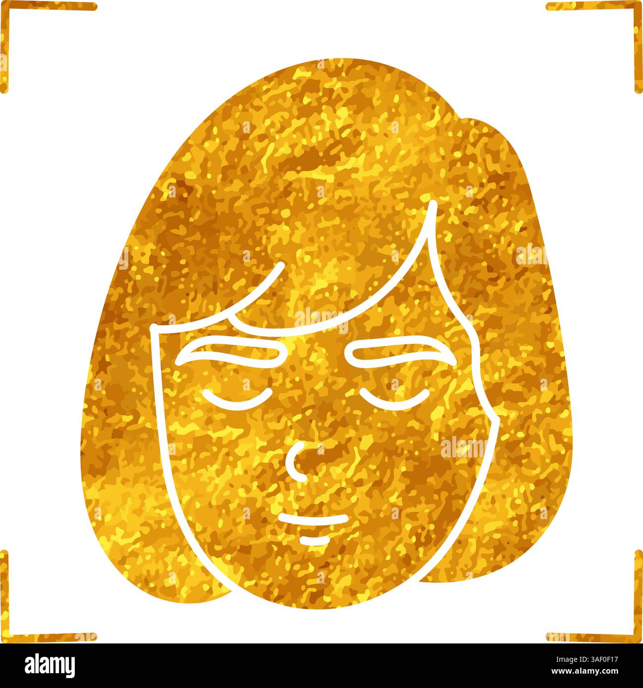 Face recognition concept drawing in gold color style Stock Vector Image ...