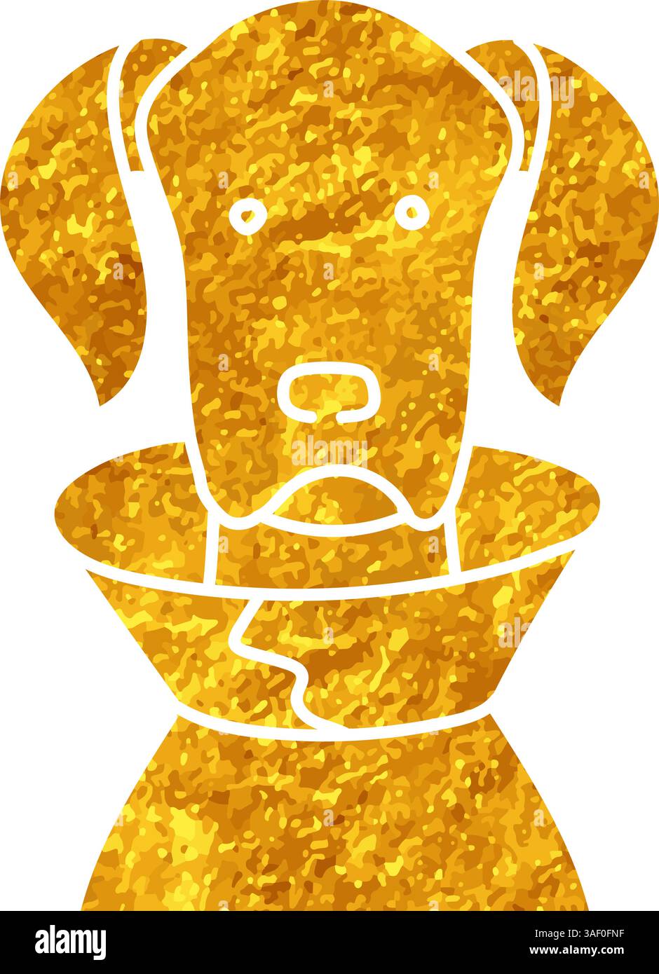 Sick dog drawing in gold color style Stock Vector Image & Art - Alamy