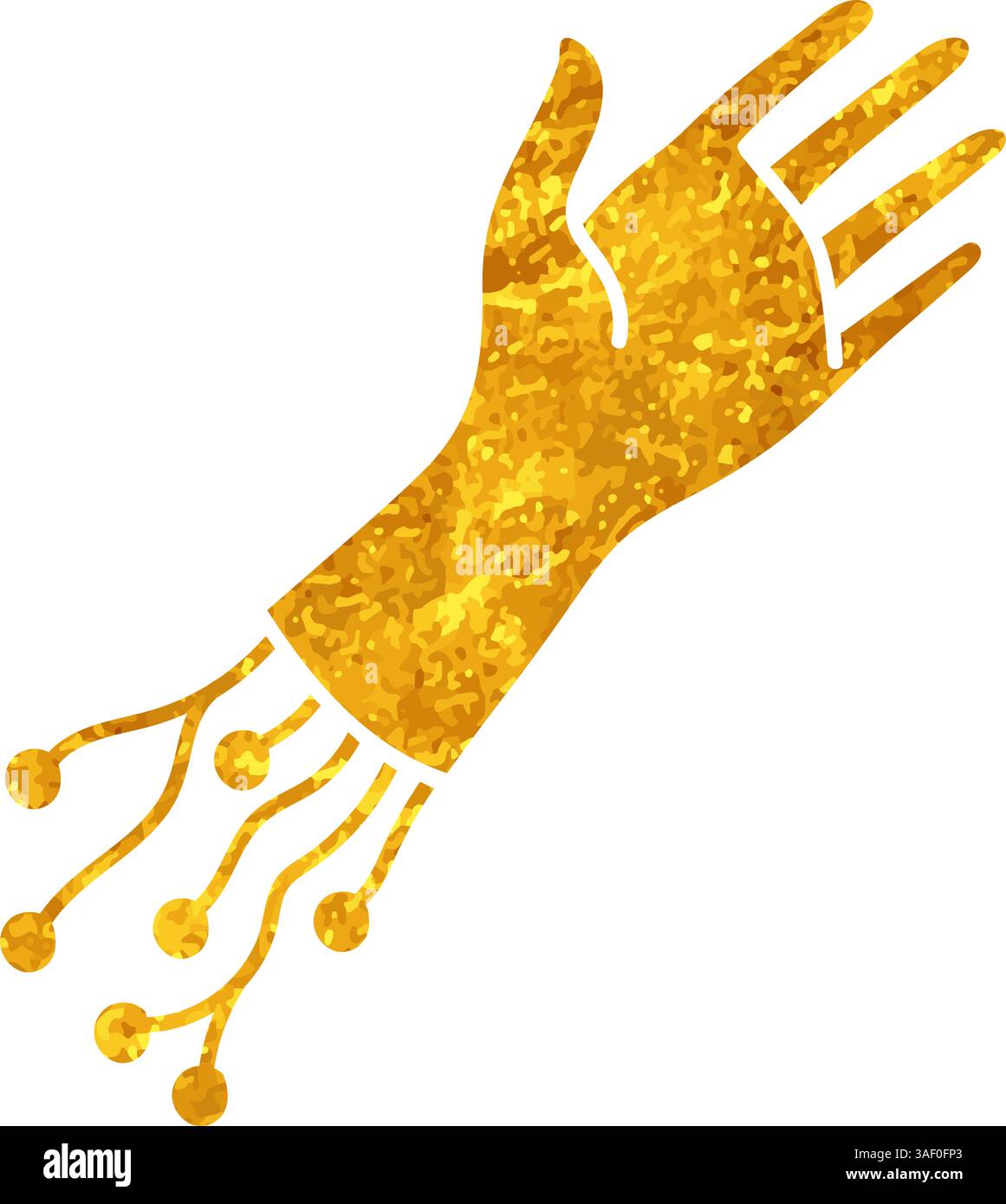 Robotic arm prosthetic drawing in gold color style Stock Vector Image ...