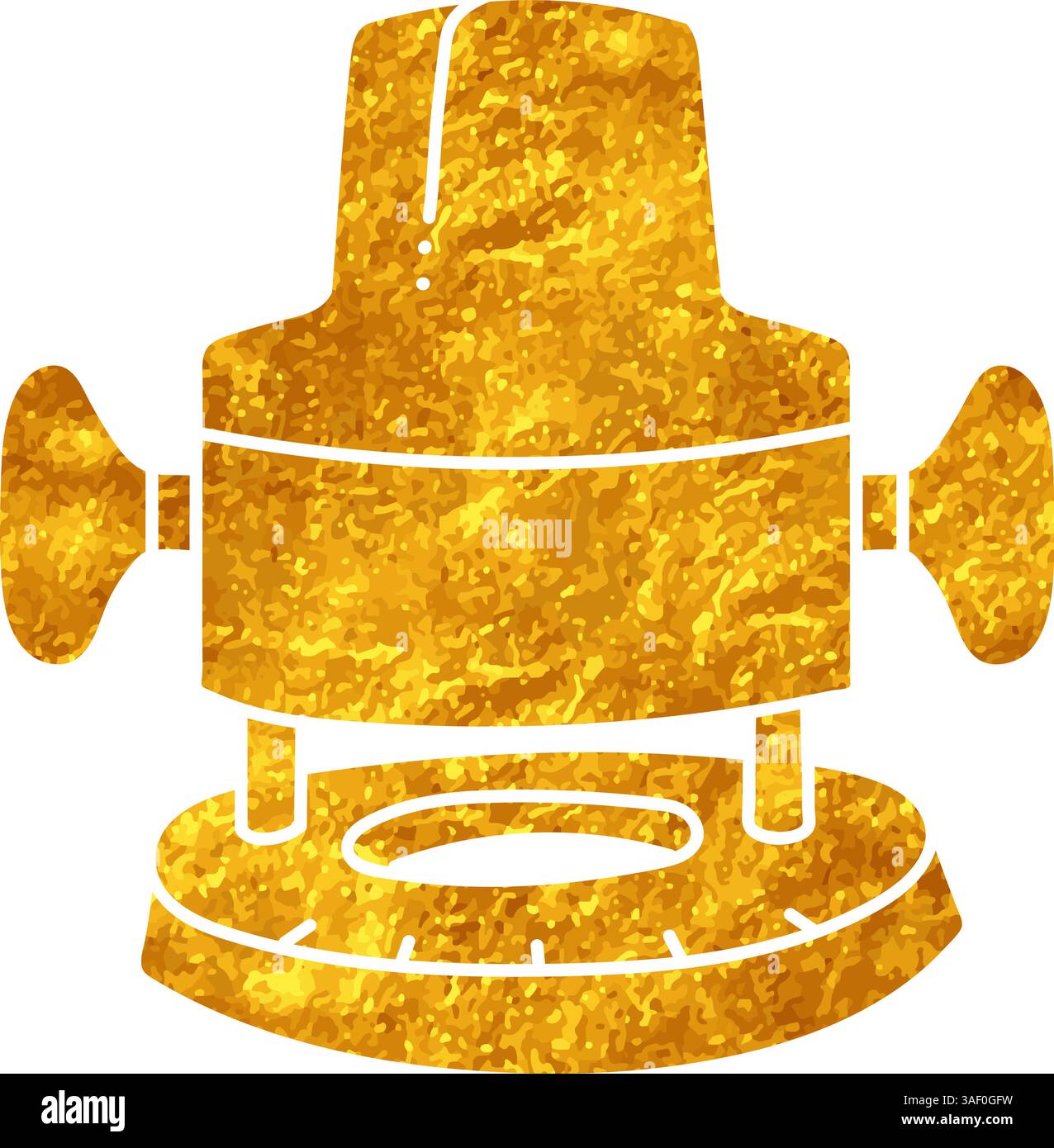 Electric woodworking router drawing in gold color style Stock Vector ...