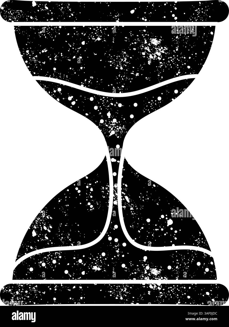 Sand watch black hand drawn icon in grunge look Stock Vector Image ...