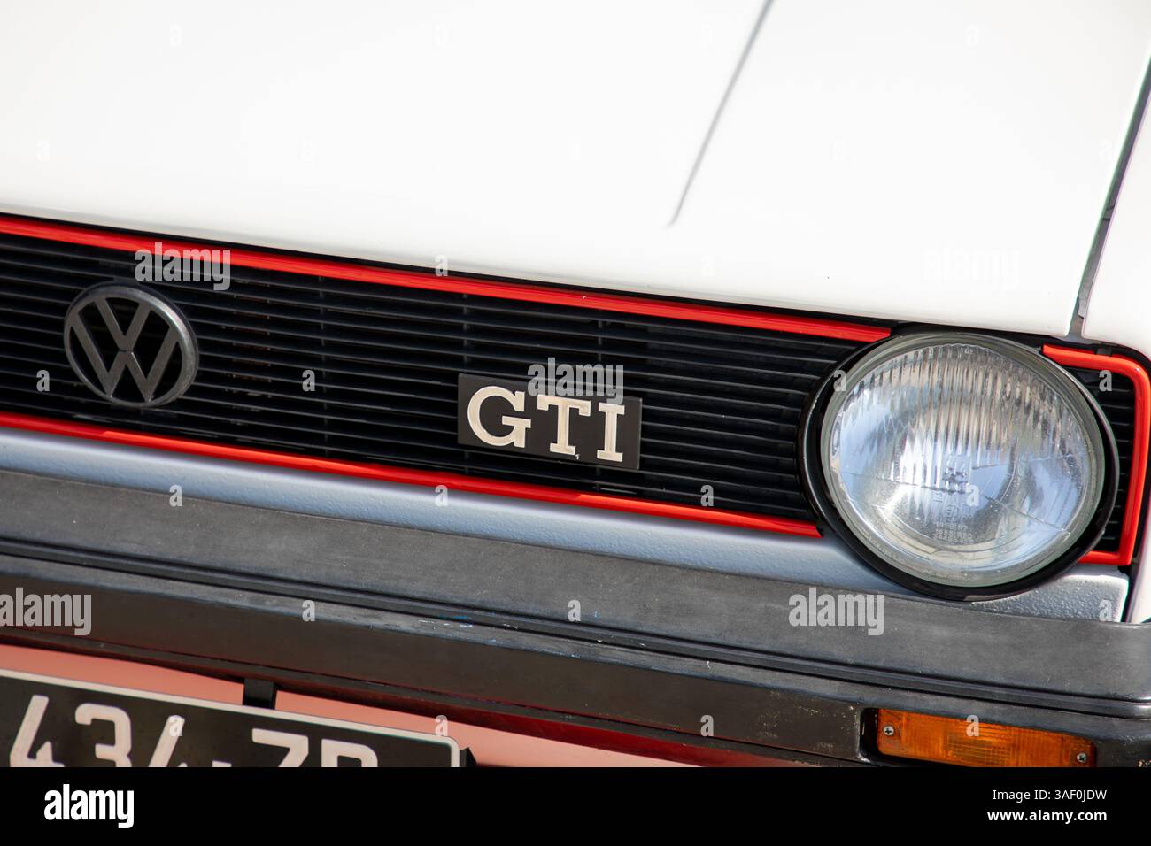 Bordeaux , France - 04 07 2025 : volkswagen golf 1 car rabbit gti logo ...