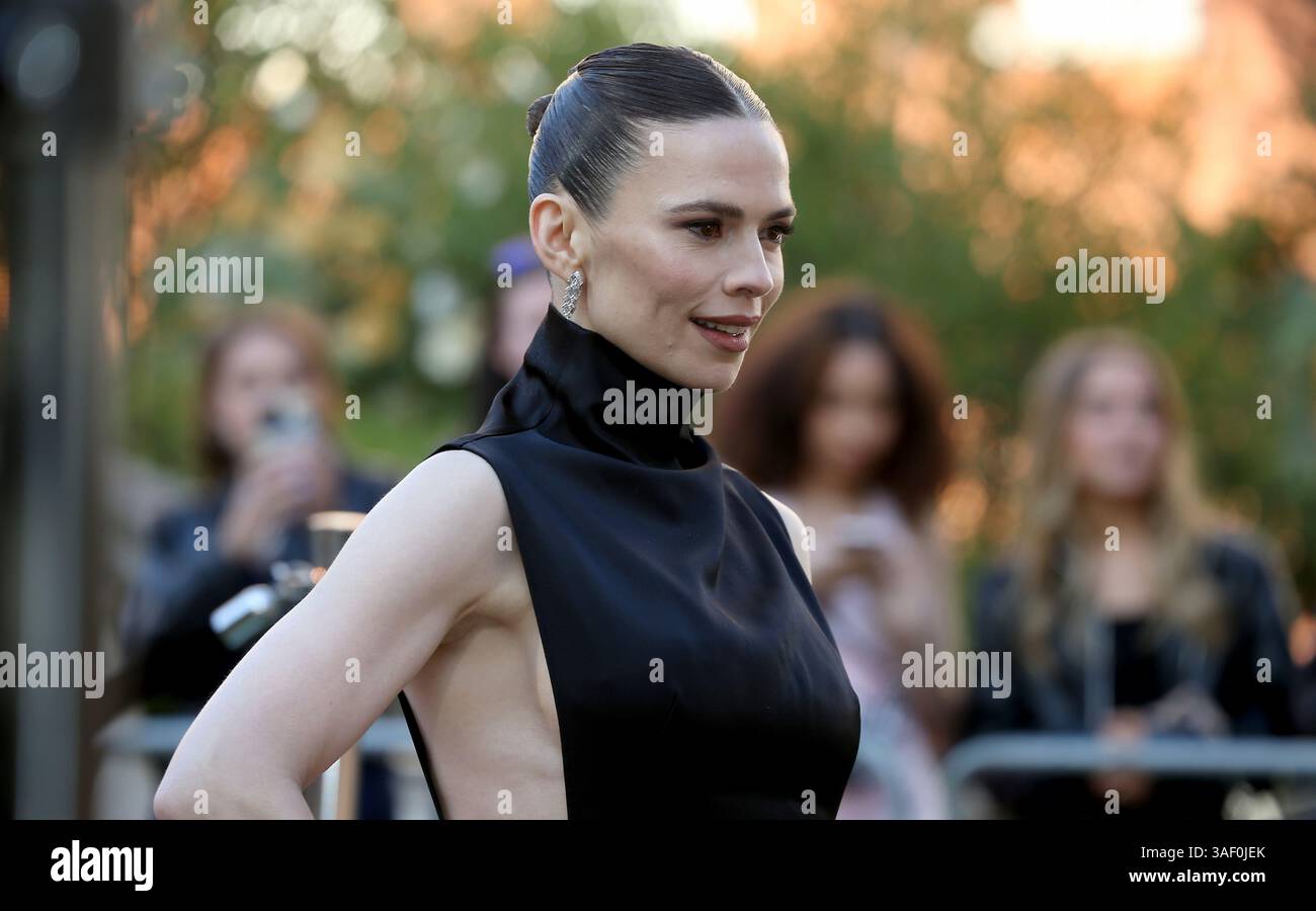 Hayley Atwell attends The Olivier Awards 2025 at The Royal Albert Hall ...