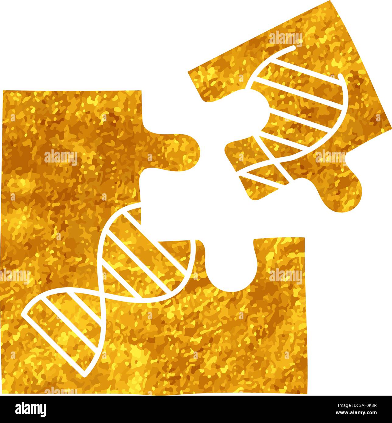 Artificially modified dna strains drawing in gold color style Stock ...