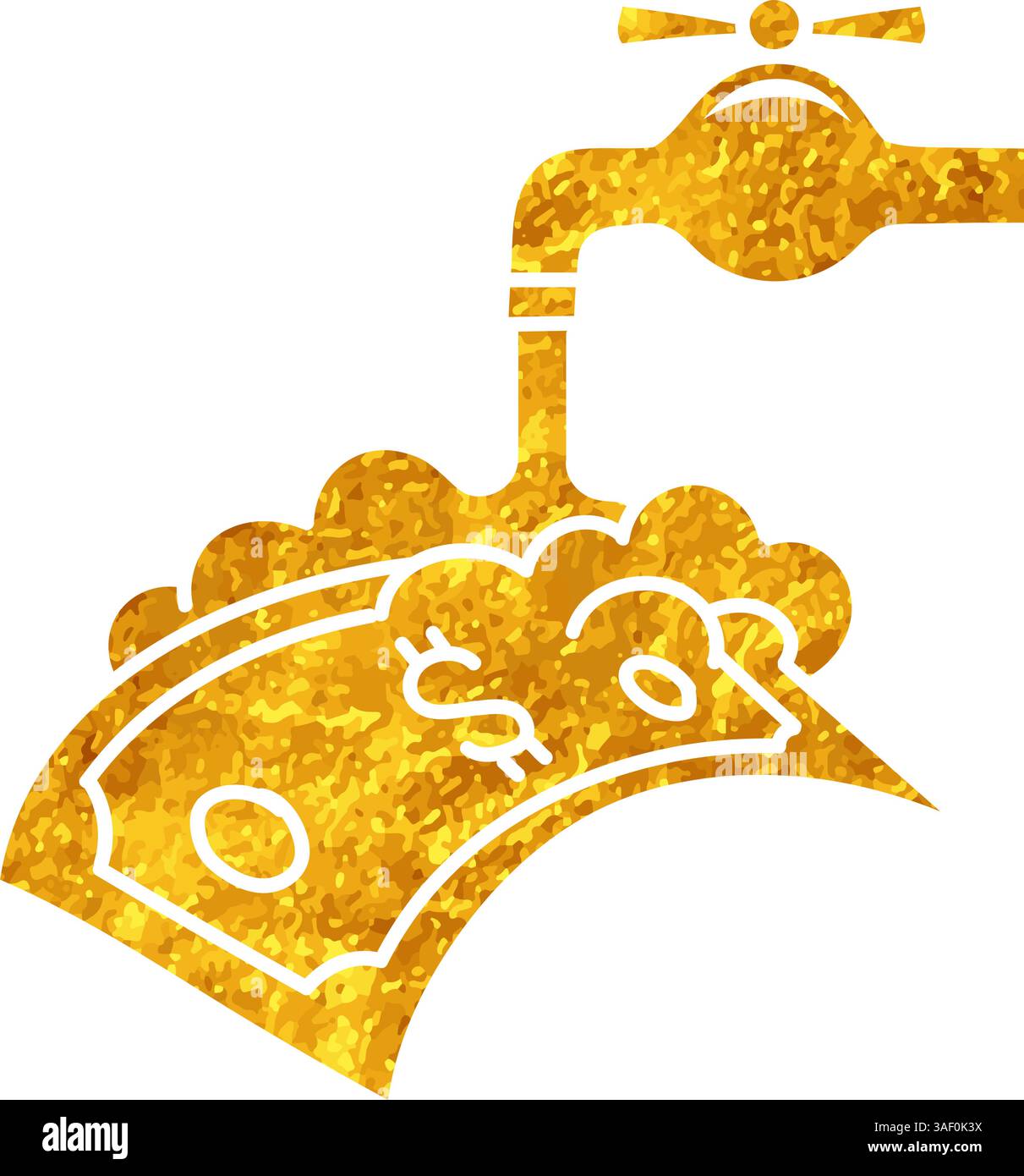 Money washing drawing in gold color style Stock Vector Image & Art - Alamy