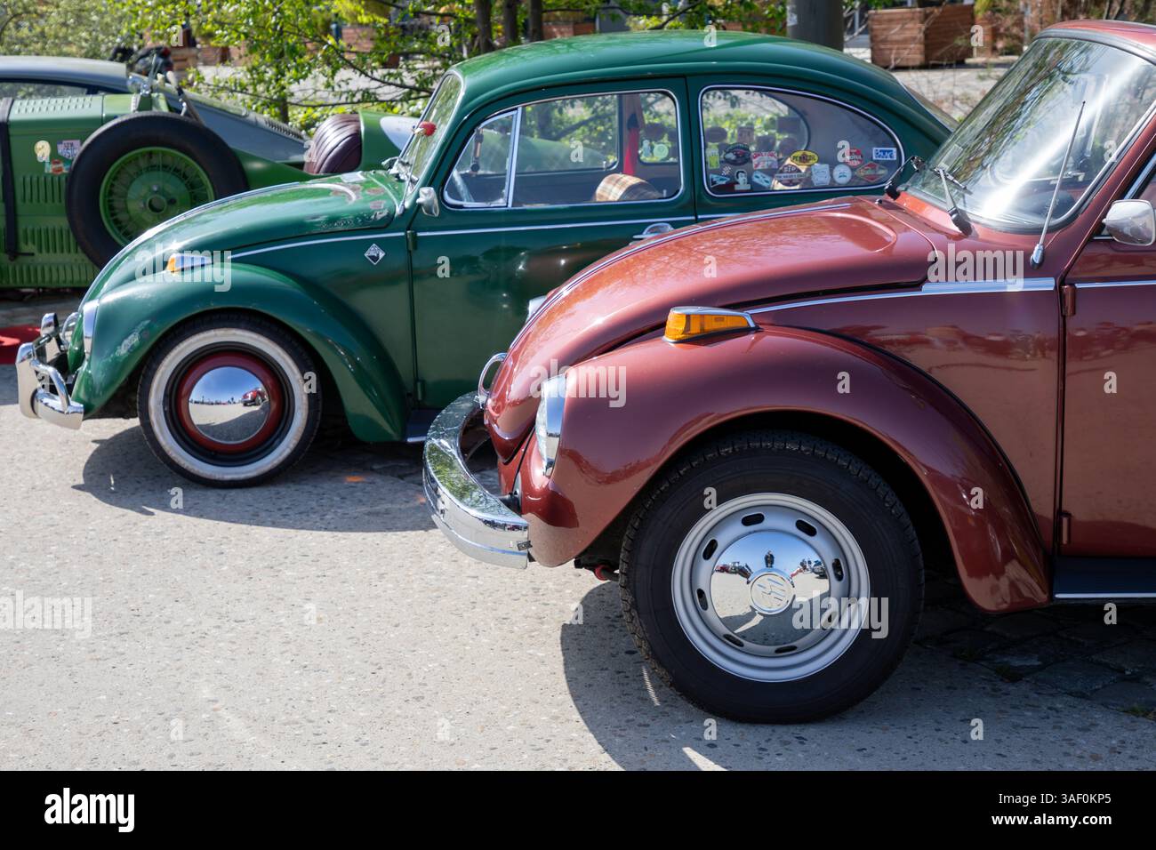 Bordeaux , France - 04 07 2025 : vw volkswagen line germany old beetle ...