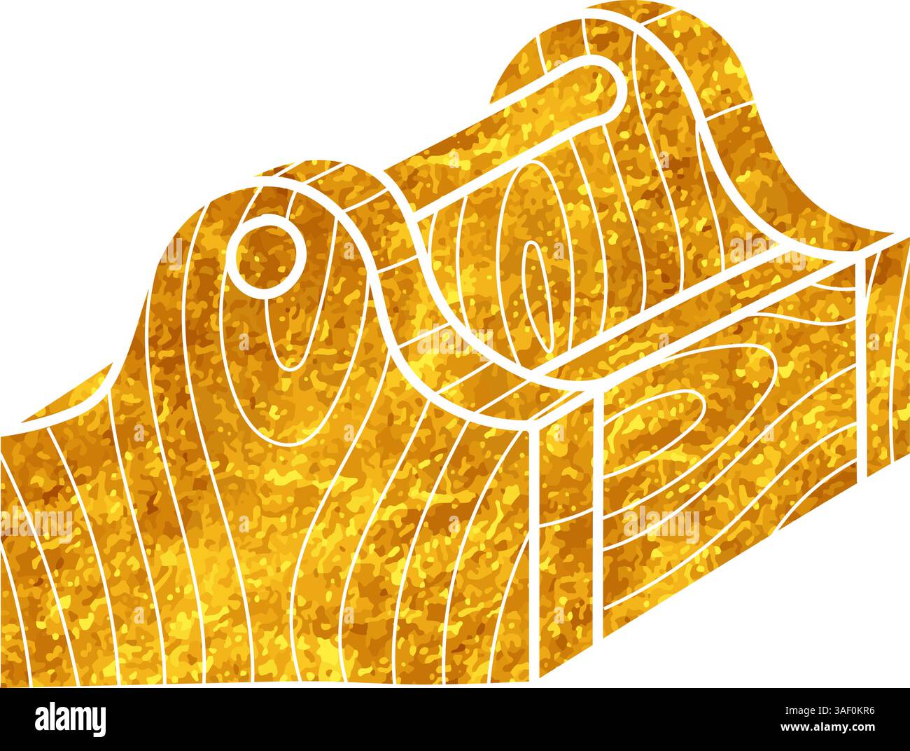 Wooden vintage tool box drawing in gold color style Stock Vector Image ...