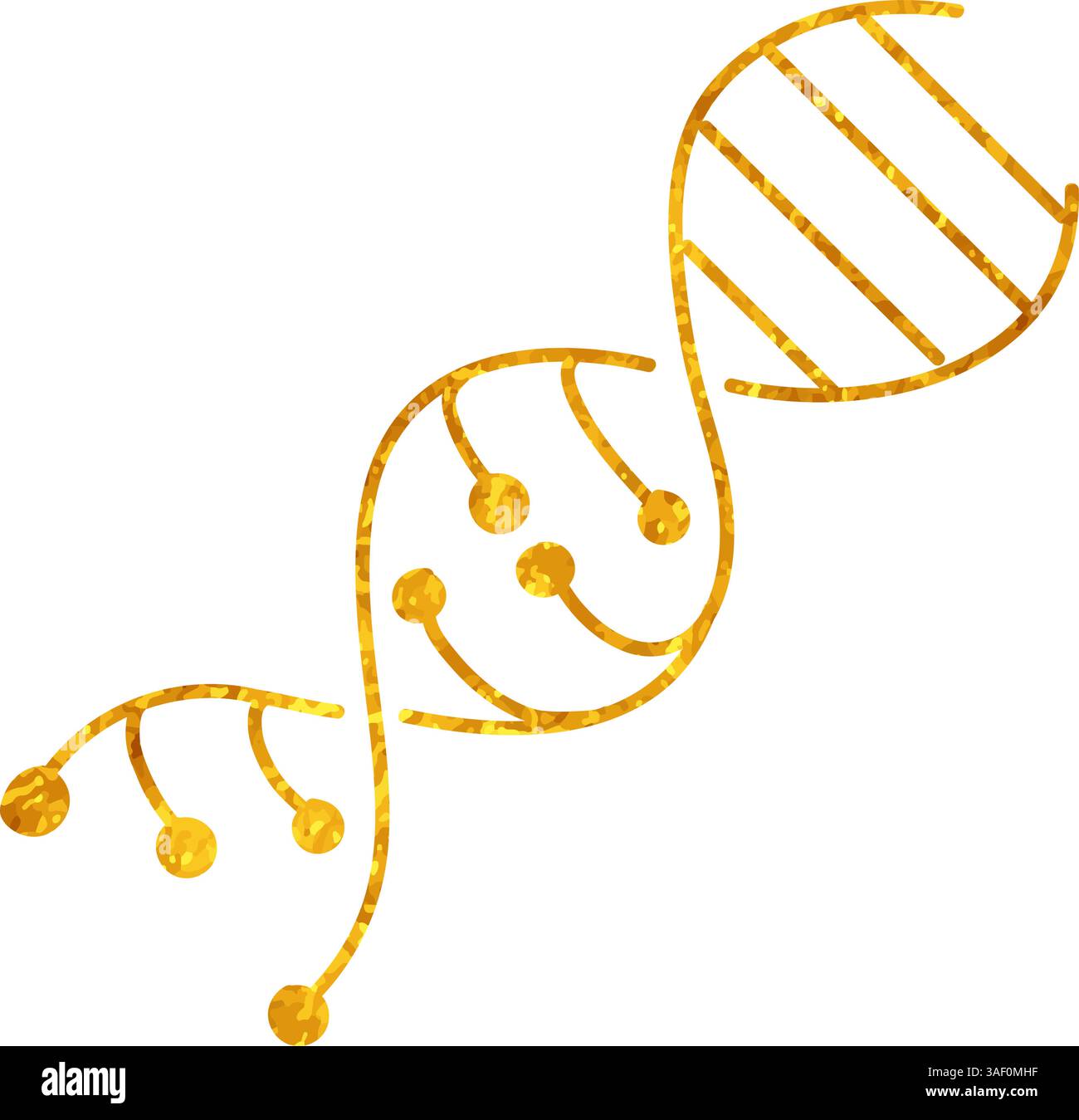 Artificially modified dna strains drawing in gold color style Stock ...
