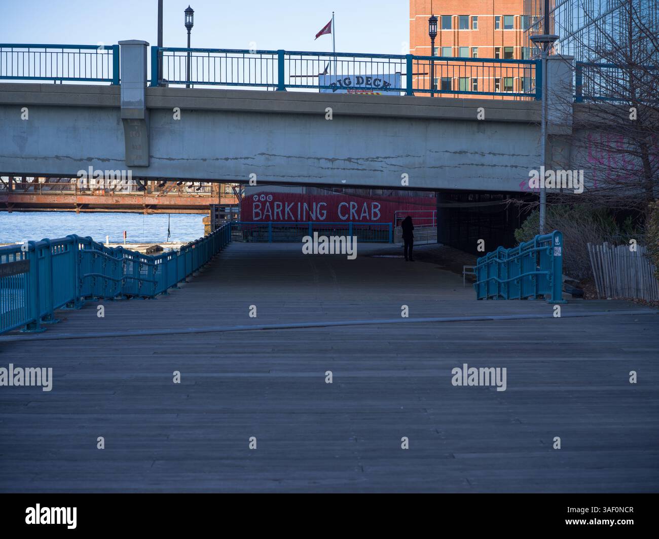 Boston Seaport City Landscape People Walking on Bridge Stock Photo - Alamy