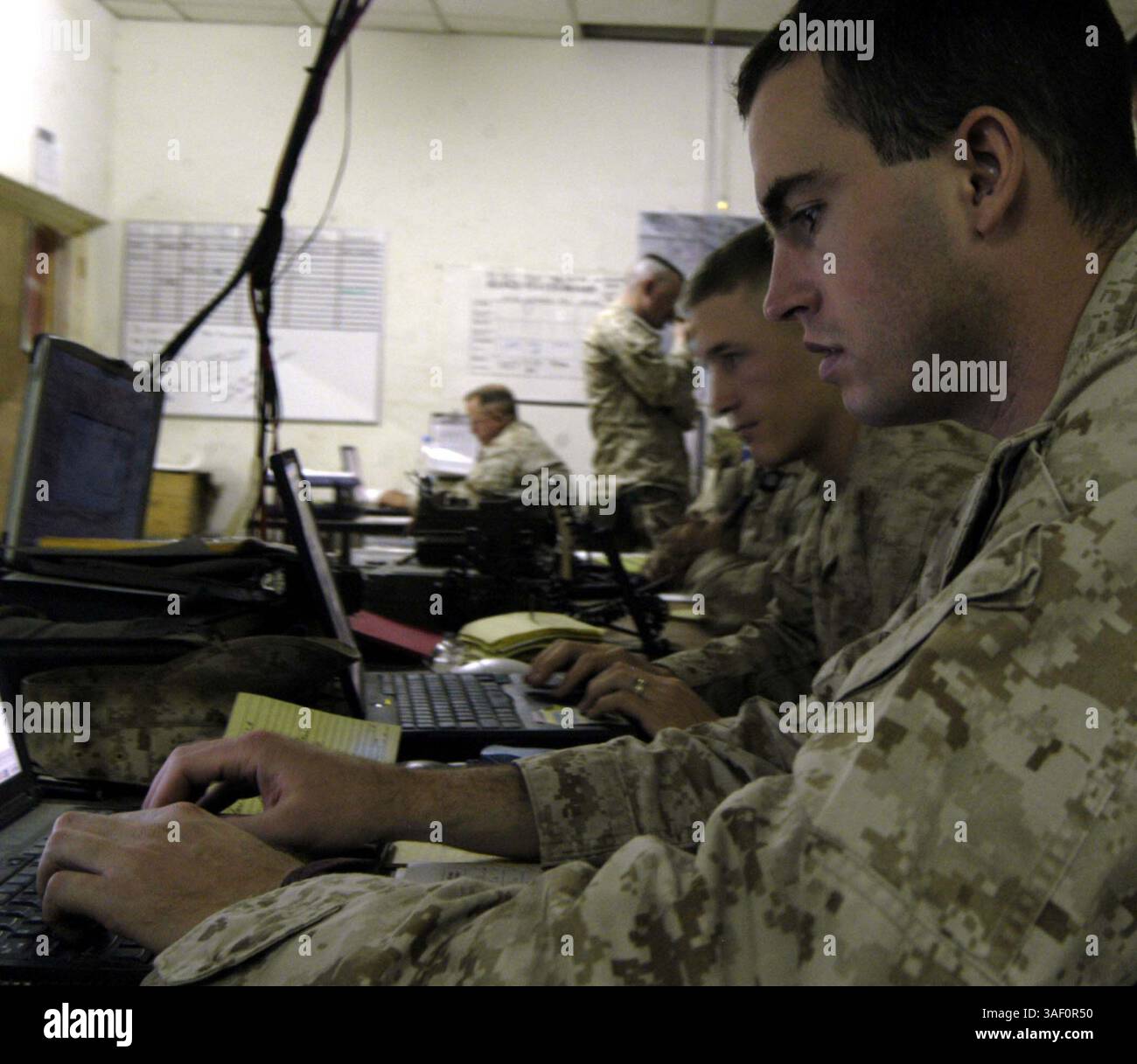 Feb 15, 2005; Camp Abu Ghurayb, Iraq; Inside the command operations ...