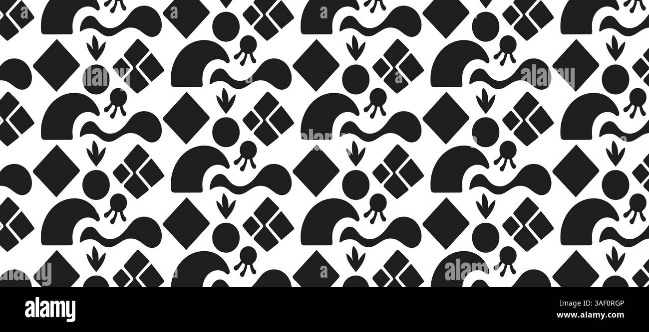 Abstract Geometric Pattern In Black And White Stock Vector Image And Art Alamy