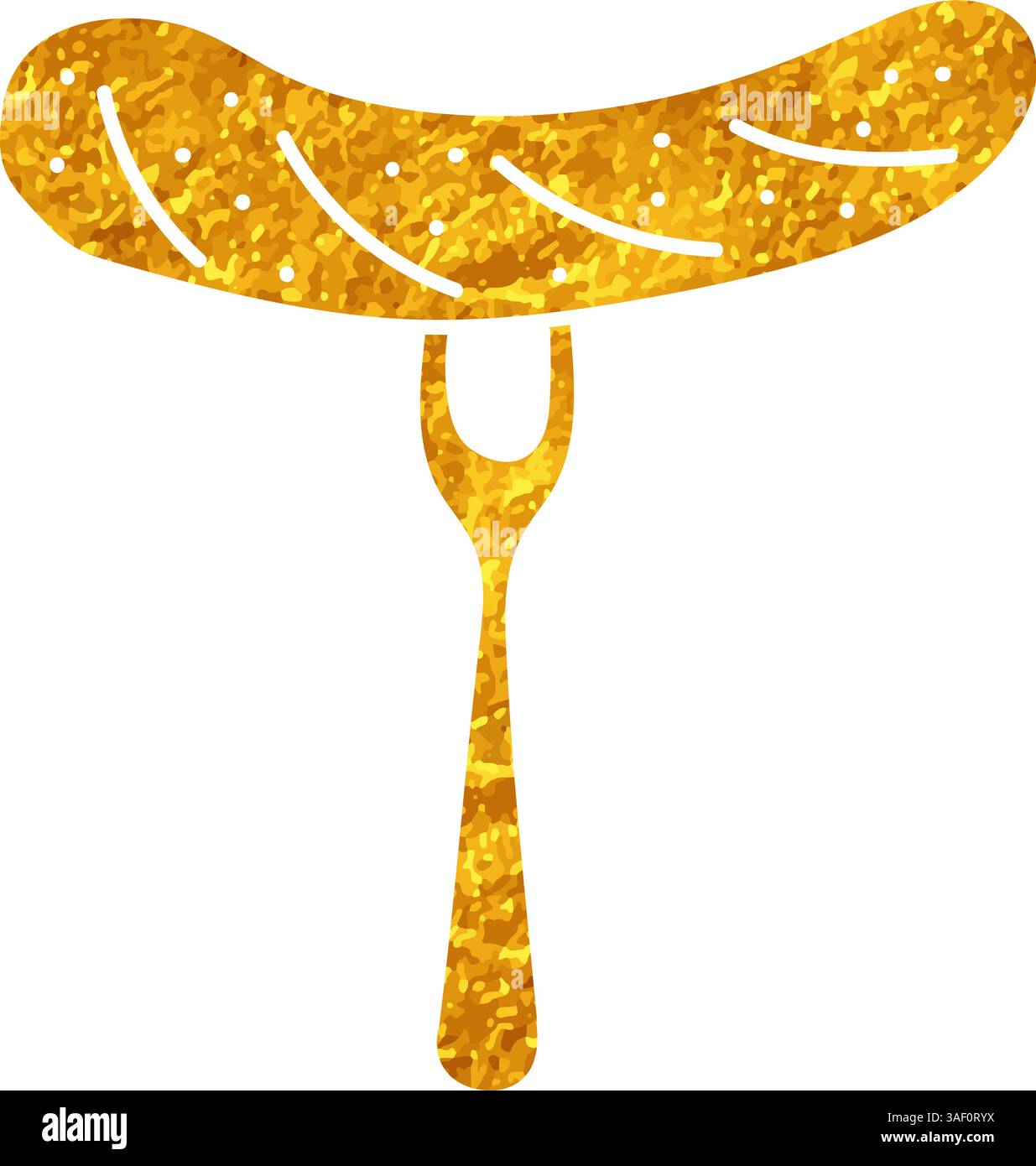 Sausage drawing in gold color style Stock Vector Image & Art - Alamy