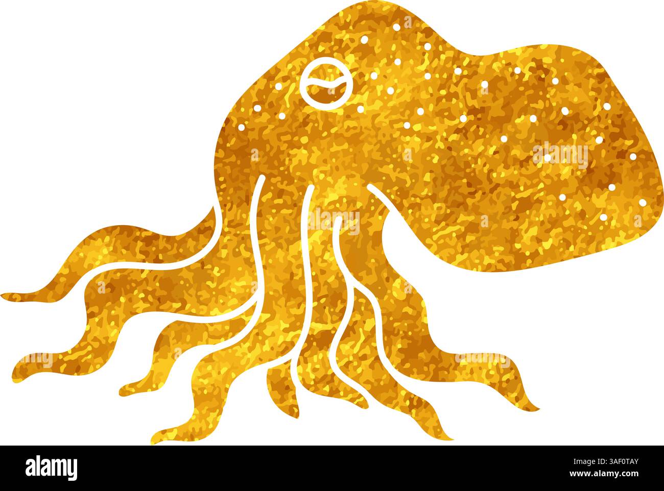 Octopus drawing in gold color style Stock Vector Image & Art - Alamy