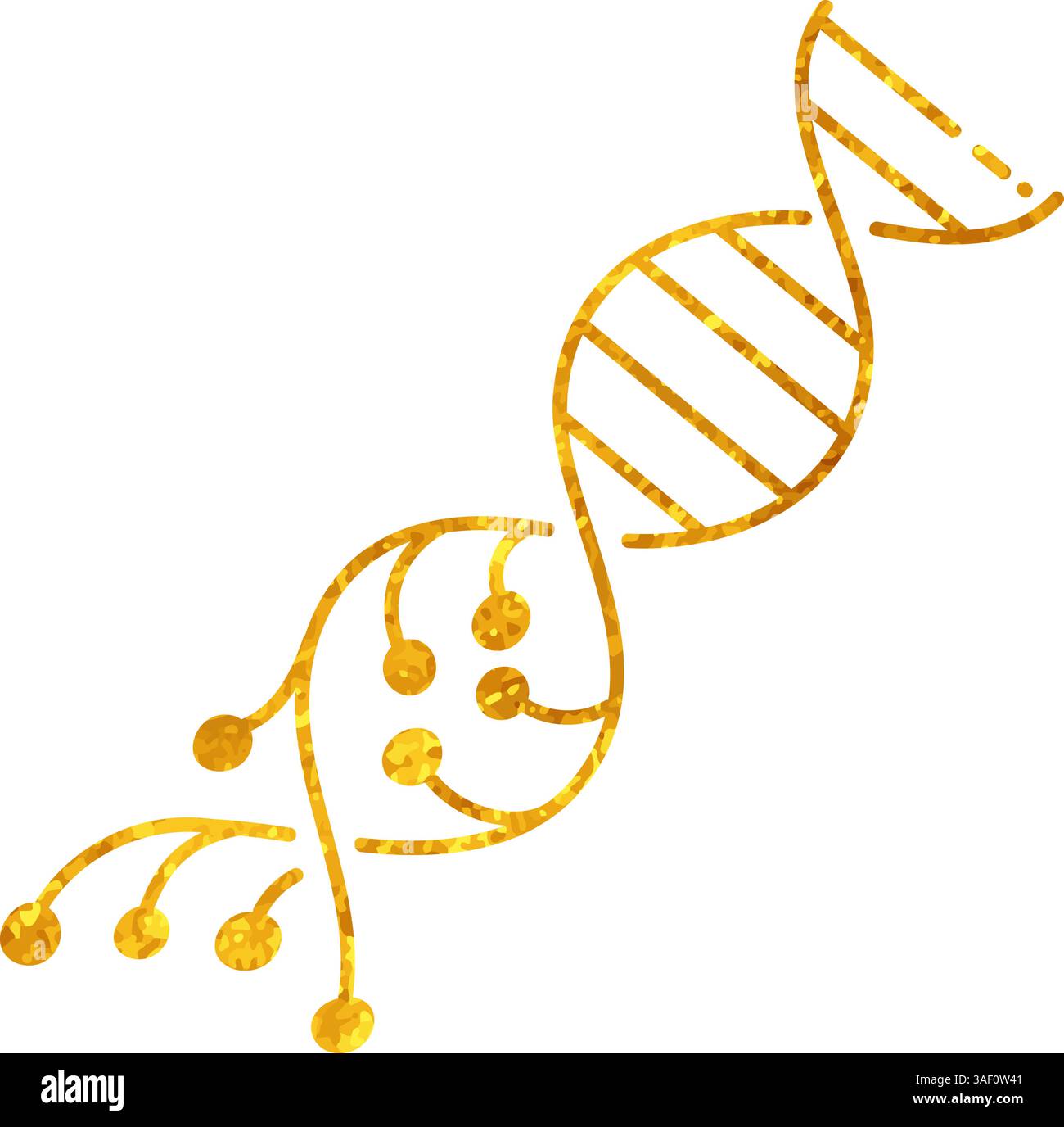 Artificially modified dna strains drawing in gold color style Stock ...