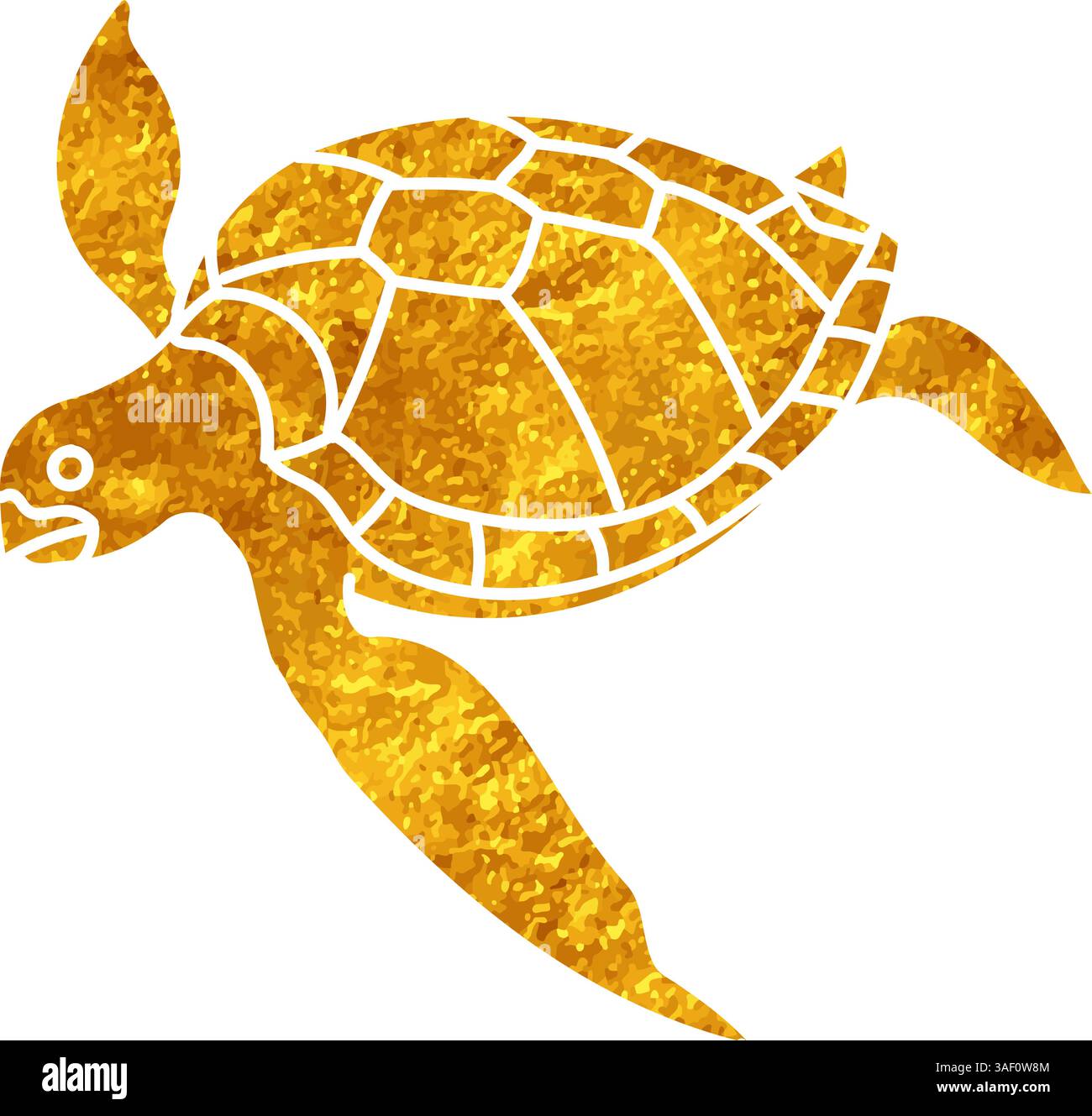 Sea turtle drawing in gold color style Stock Vector Image & Art - Alamy