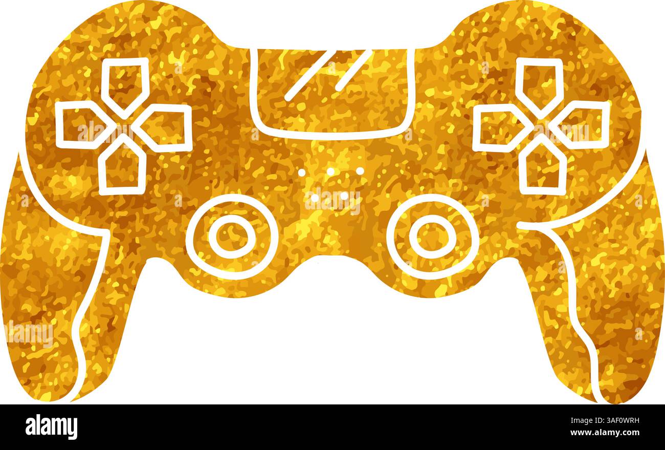 Game controller drawing in gold color style Stock Vector Image & Art ...