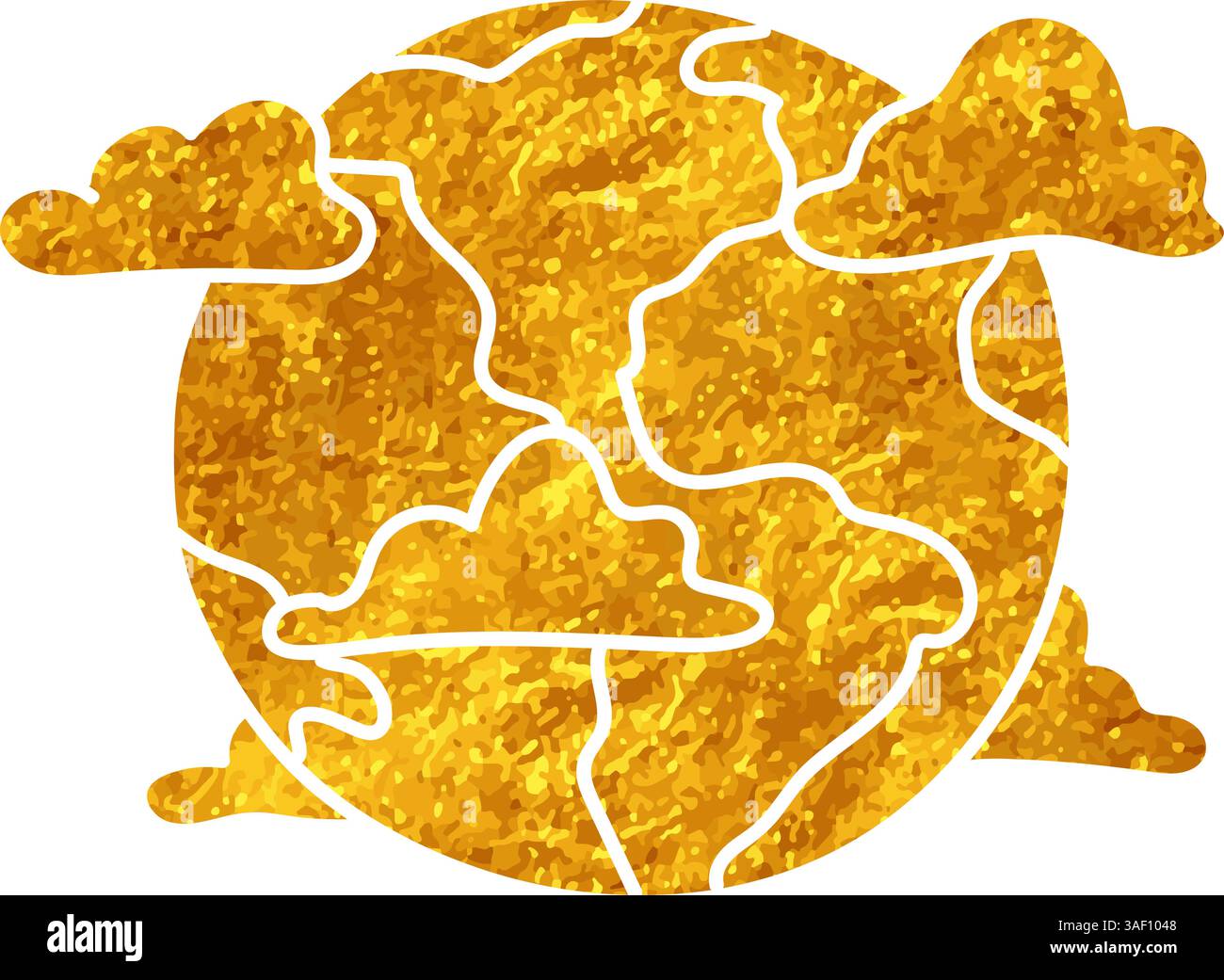 Earth globe drawing in gold color style Stock Vector Image & Art - Alamy