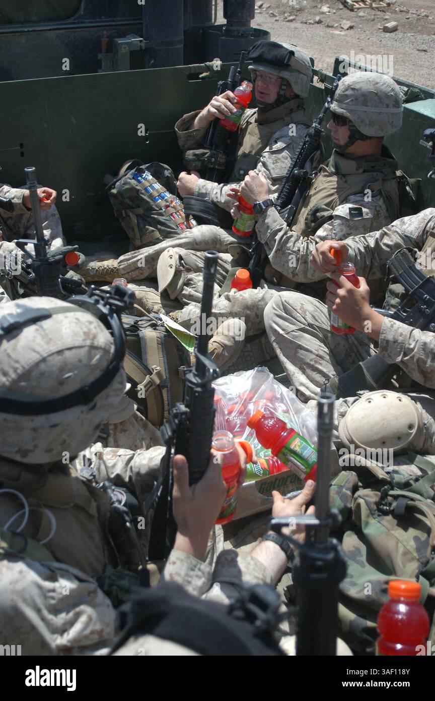 Apr 18, 2005; Ar Ramadi, Iraq; Knowing the importance of hydration ...