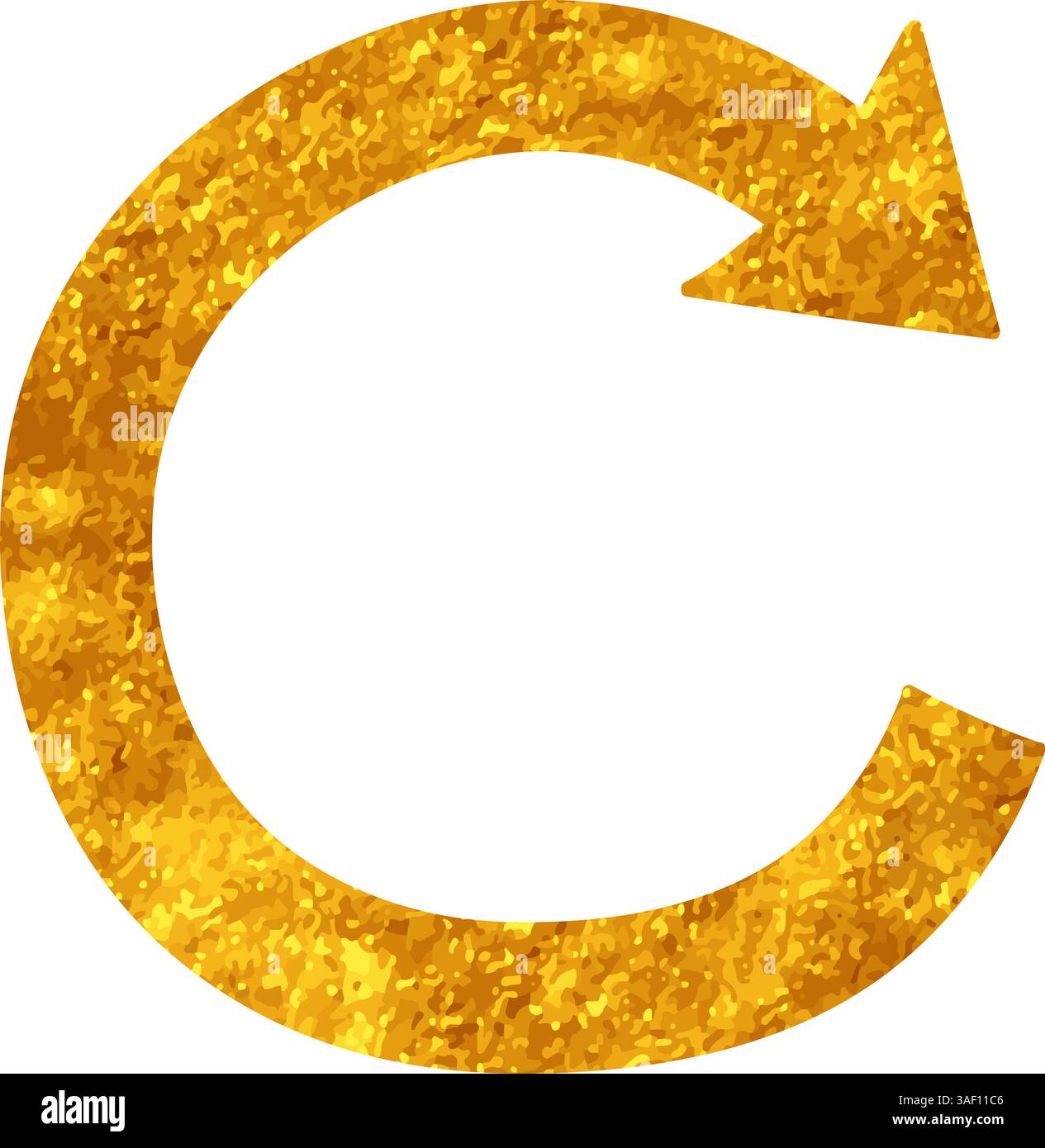 Clockwise rotating arrow drawing in gold color style Stock Vector Image ...