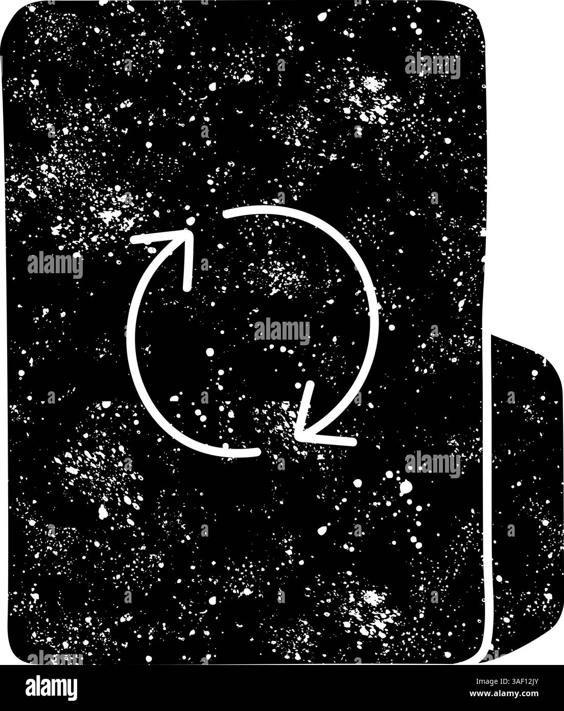 Sync folder black hand drawn icon in grunge look Stock Vector Image ...