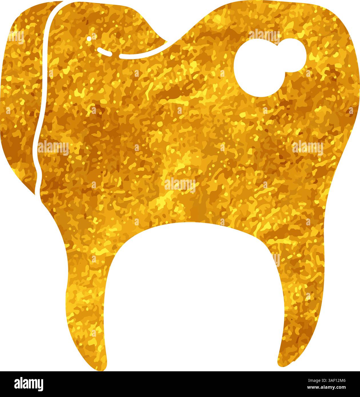Tooth with ache drawing in gold color style Stock Vector Image & Art ...