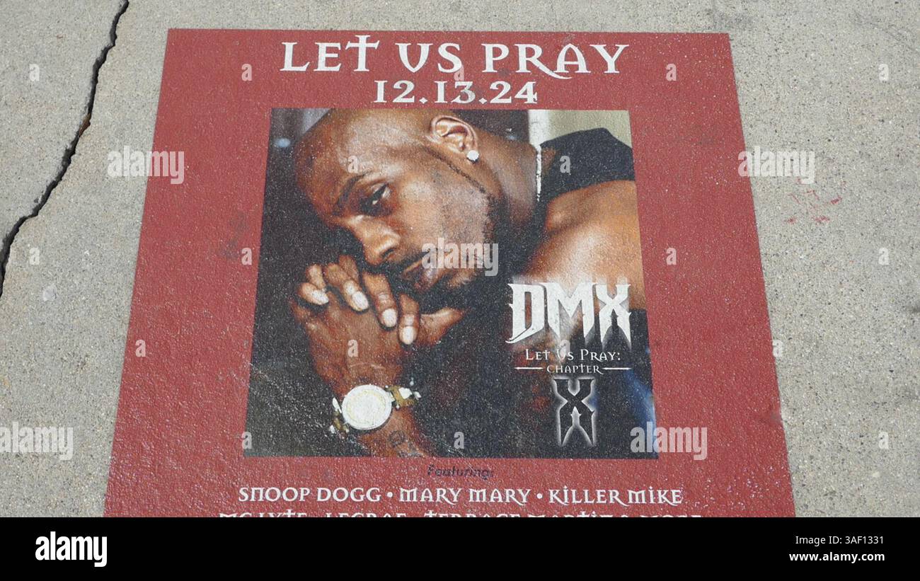 Los Angeles, California, USA 6th April 2025 Rapper DMX Sidewalk Art Let ...