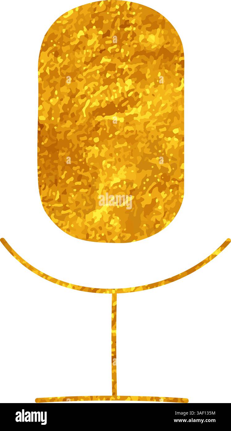 Microphone drawing in gold color style Stock Vector Image & Art - Alamy