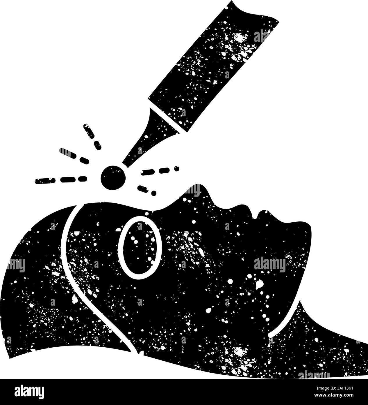 Beauty skin laser treatment black hand drawn icon in grunge look Stock ...