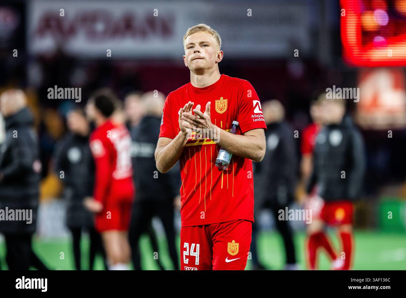 Farum, Denmark. 06th Apr, 2025. Lucas Hogsberg (24) of FC Nordsjaelland ...