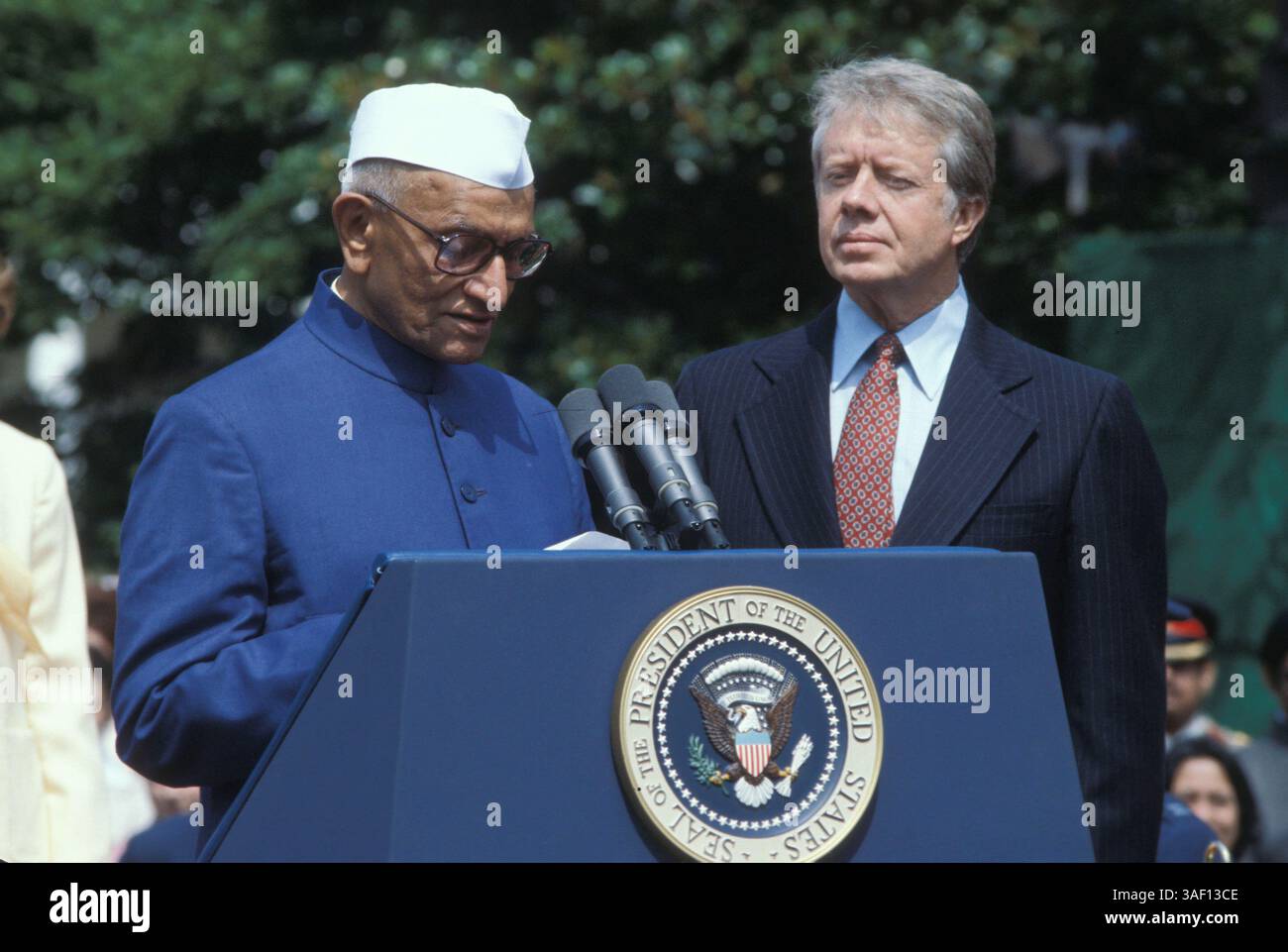 Jun 01, 1978; Washington, DC, USA; (L-R) Prime Minister of India ...