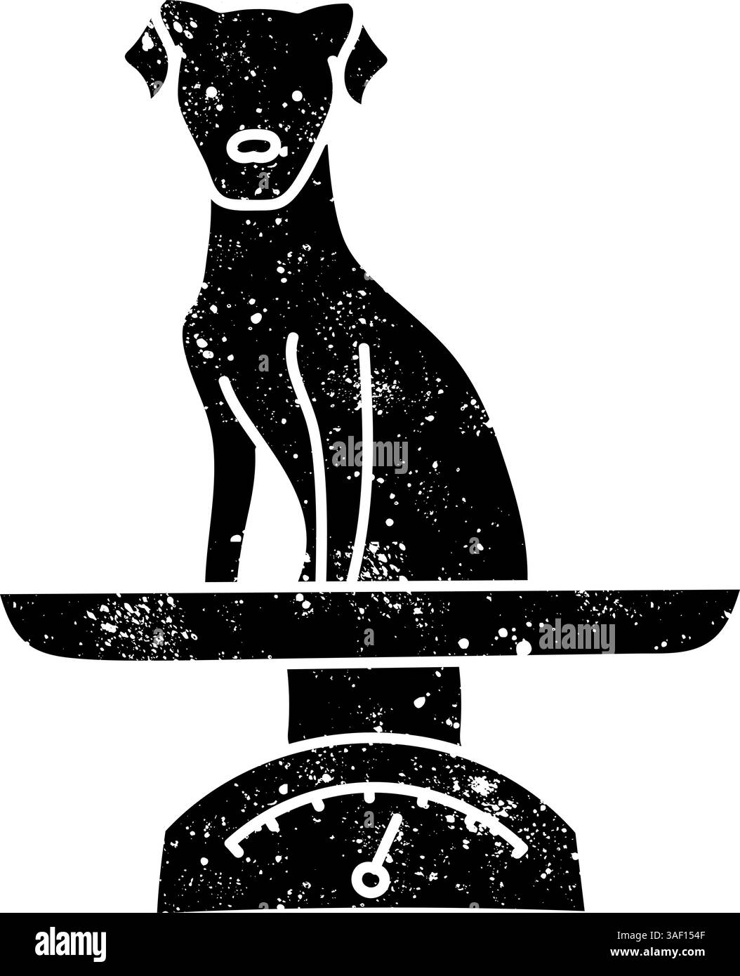 Vet animal weight scale black hand drawn icon in grunge look Stock ...