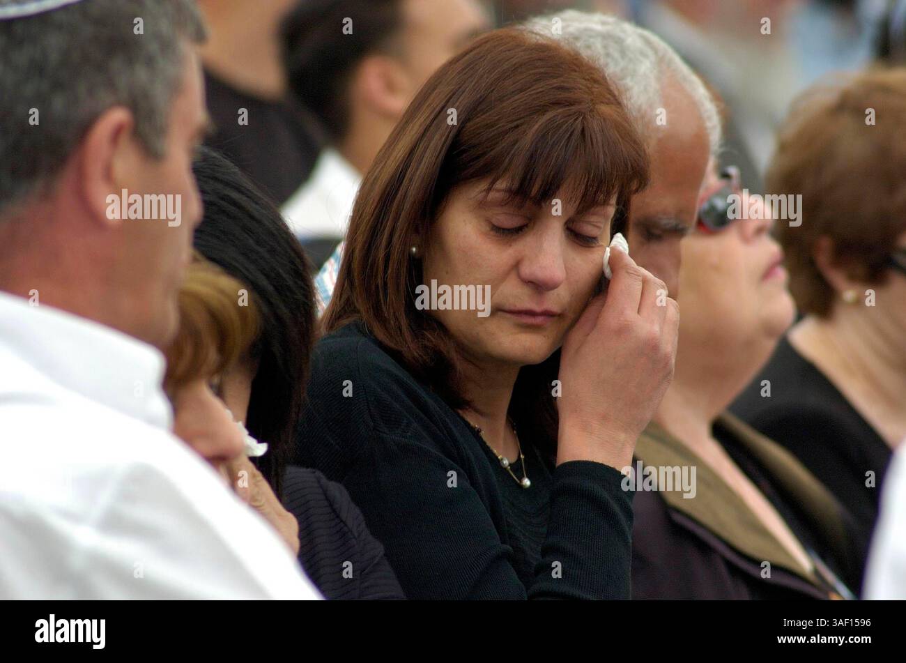 May 11, 2005; Jerusalem, ISRAEL; A woman weeps during a special ...