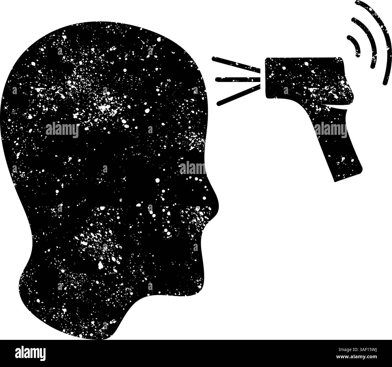 Digital thermometer icon thermo gun body temperature check black hand ...