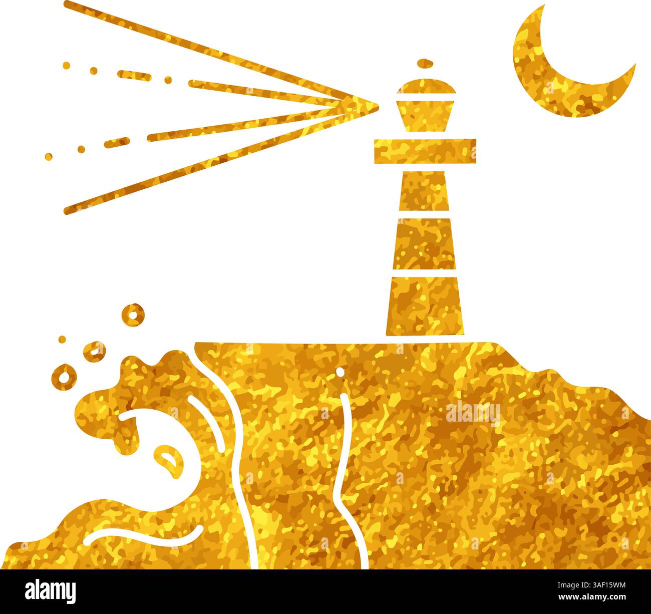 Lighthouse drawing in gold color style Stock Vector Image & Art - Alamy