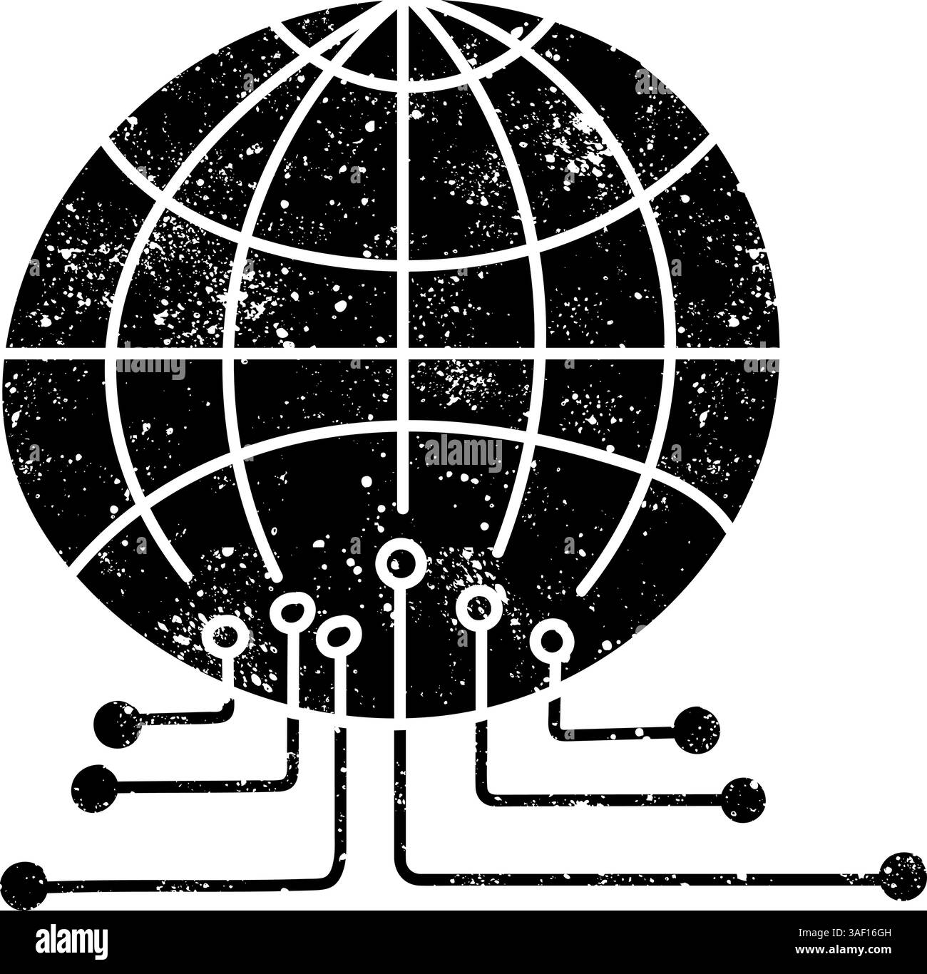 Cyber world icon metaverse black hand drawn icon in grunge look Stock ...