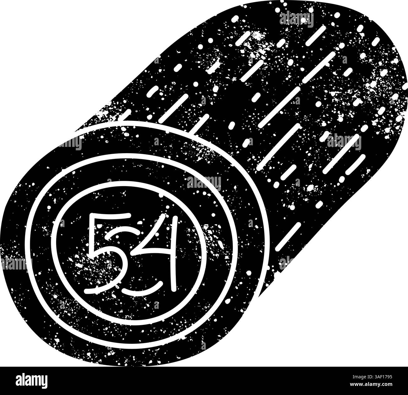 Single wood log with marking black hand drawn icon in grunge look Stock ...