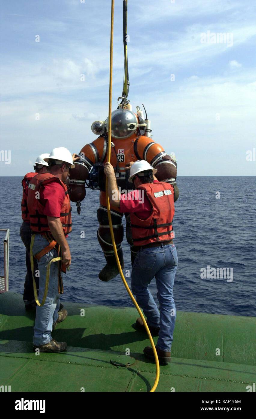 Oct 07, 2000; South China Sea, SINGAPORE; The Atmospheric Dive Suit ...