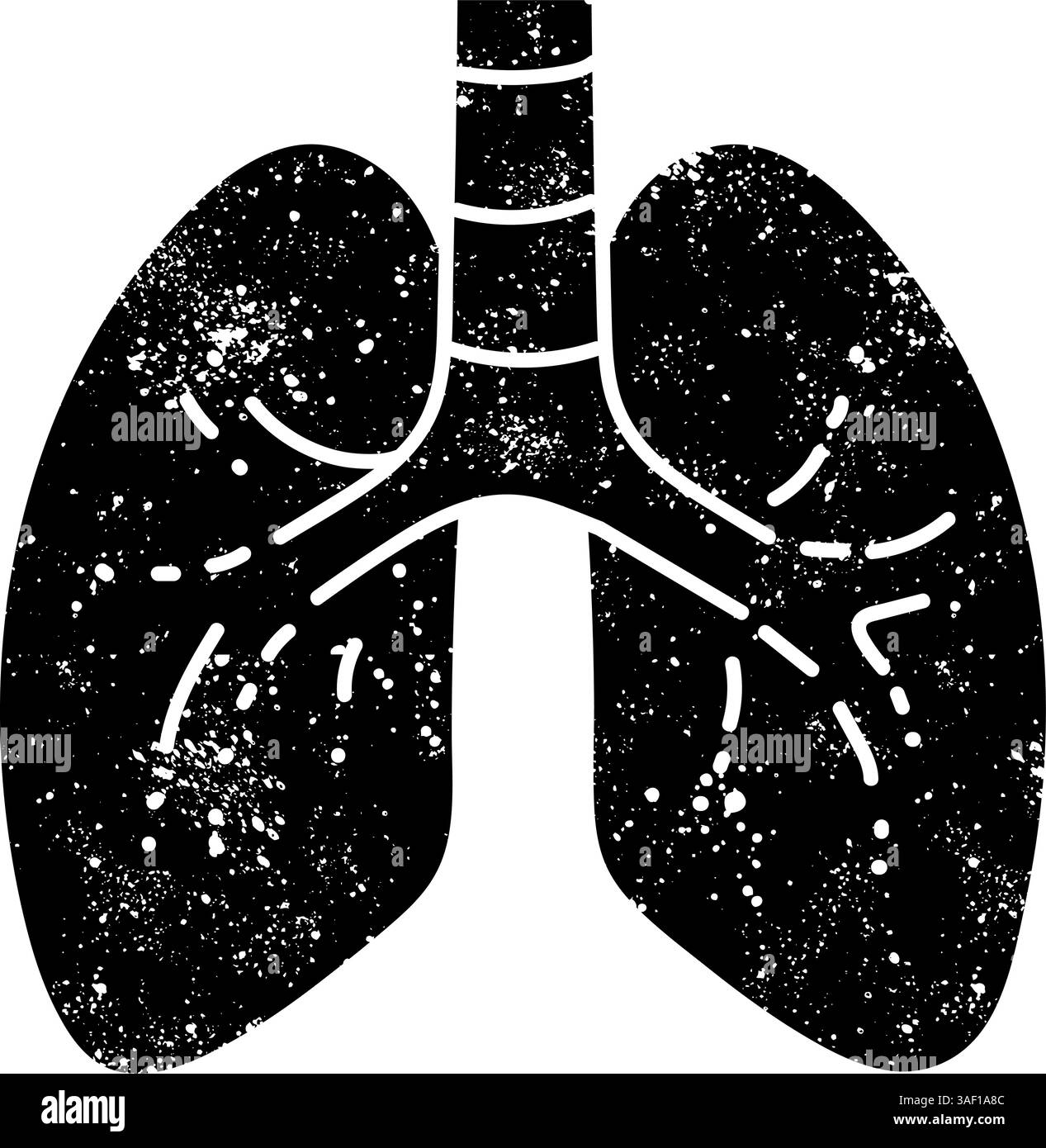 Healthy human lungs black hand drawn icon in grunge look Stock Vector ...