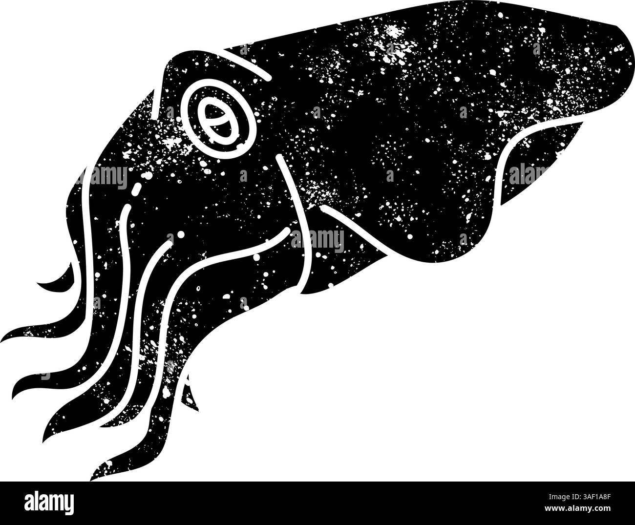 Squid black hand drawn Cut Out Stock Images & Pictures - Alamy