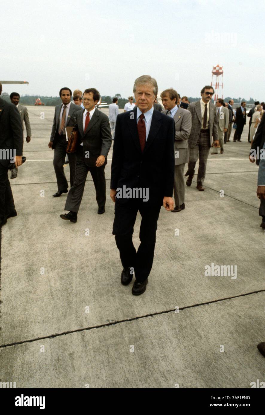 Sep 13, 1979; Mobile, AL, USA; President JIMMY CARTER arrives in Mobile ...