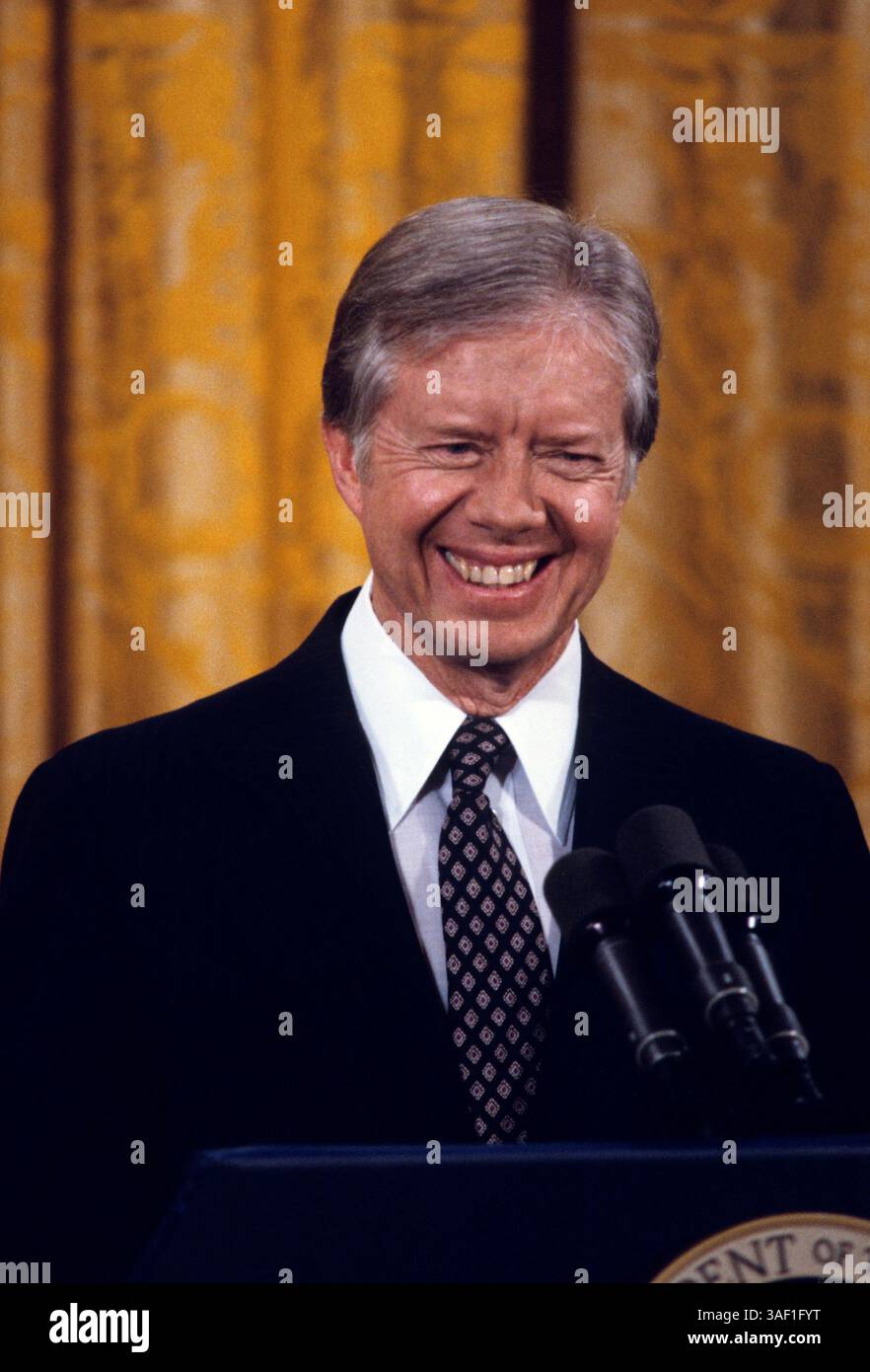 Apr 01, 1980; Washington, DC, USA; President JIMMY CARTER at White ...