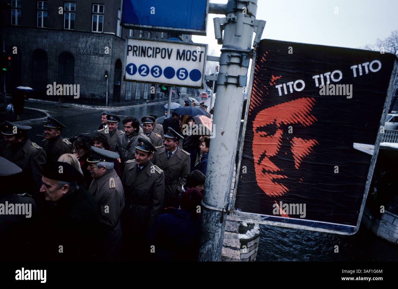 Jan 04, 1984; Sarajevo, YUGOSLAVIA; Poster of Tito on corner where ...