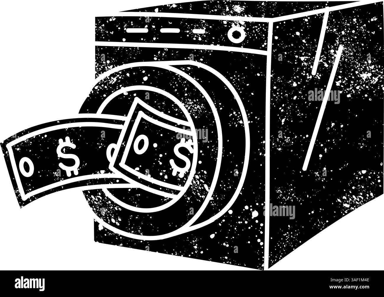 Money laundry black hand drawn icon in grunge look Stock Vector Image ...