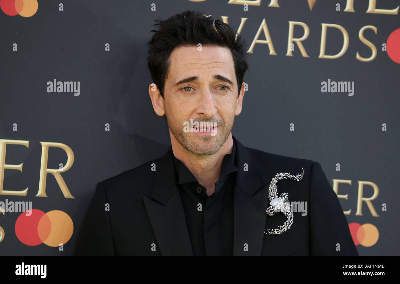 London, UK. 06th Apr, 2025. Adrien Brody attends The Olivier Awards ...