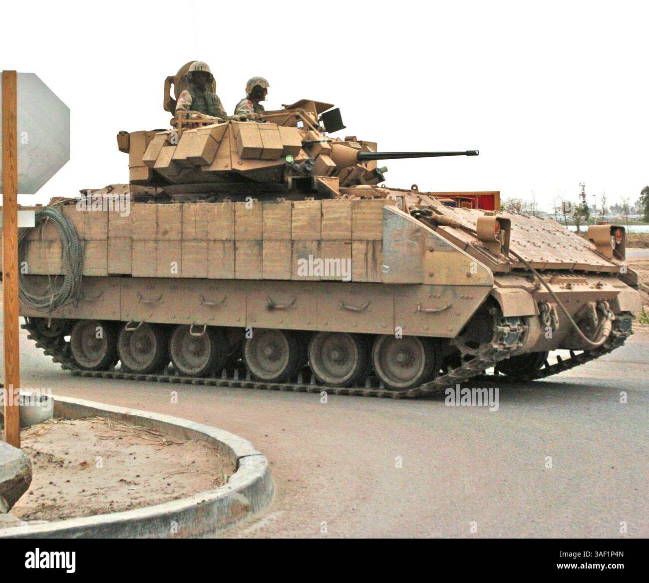 Mar 23, 2005; Camp Victory, Baghdad, Iraq; A Bradley fighting vehicle ...