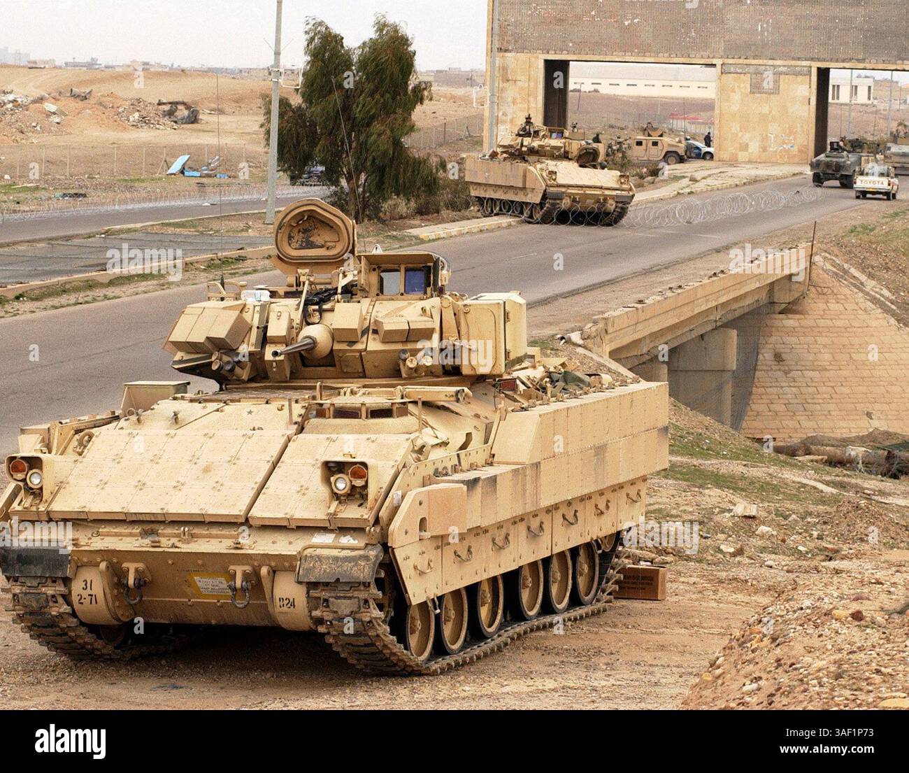 Feb 25, 2005; Tikrit, iraq; An platoon of M3A3 Bradley Fighting ...