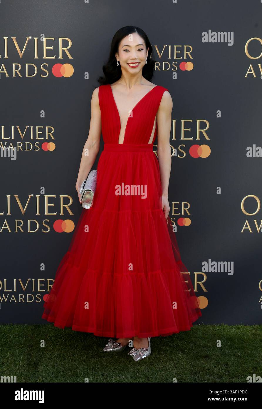 Sarah Chun attends The Olivier Awards 2025 at The Royal Albert Hall in ...
