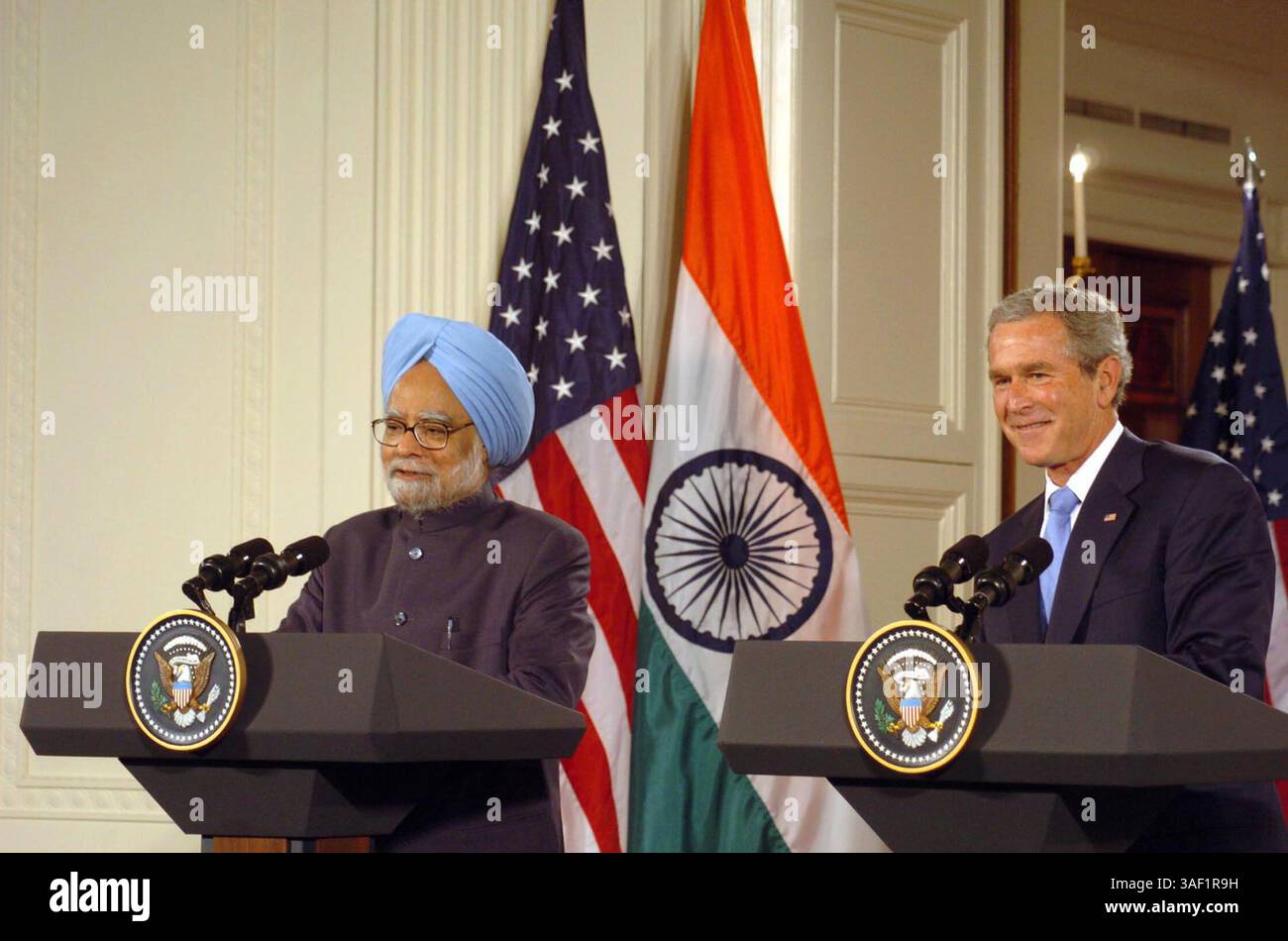 Jul 18, 2005; Washington, DC, USA; Indian Prime Minister MANMOHAN SINGH ...